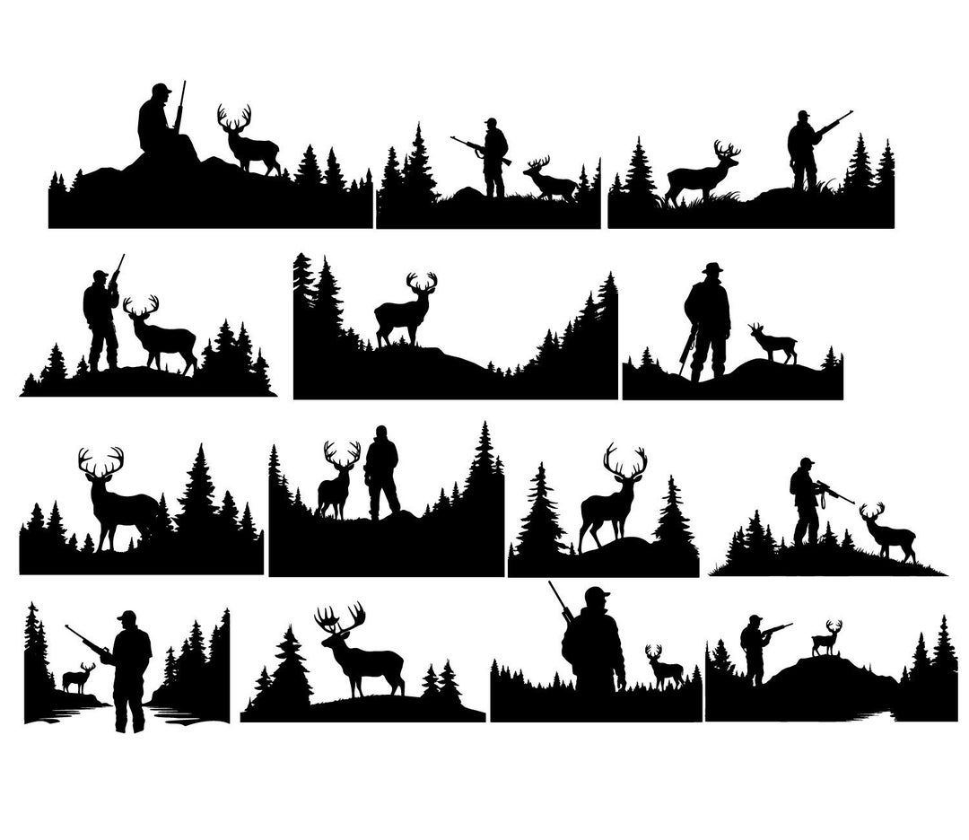 14 Deer Hunting Frame SVG Deer Svg Hunting Svg Rifle Svg - Etsy