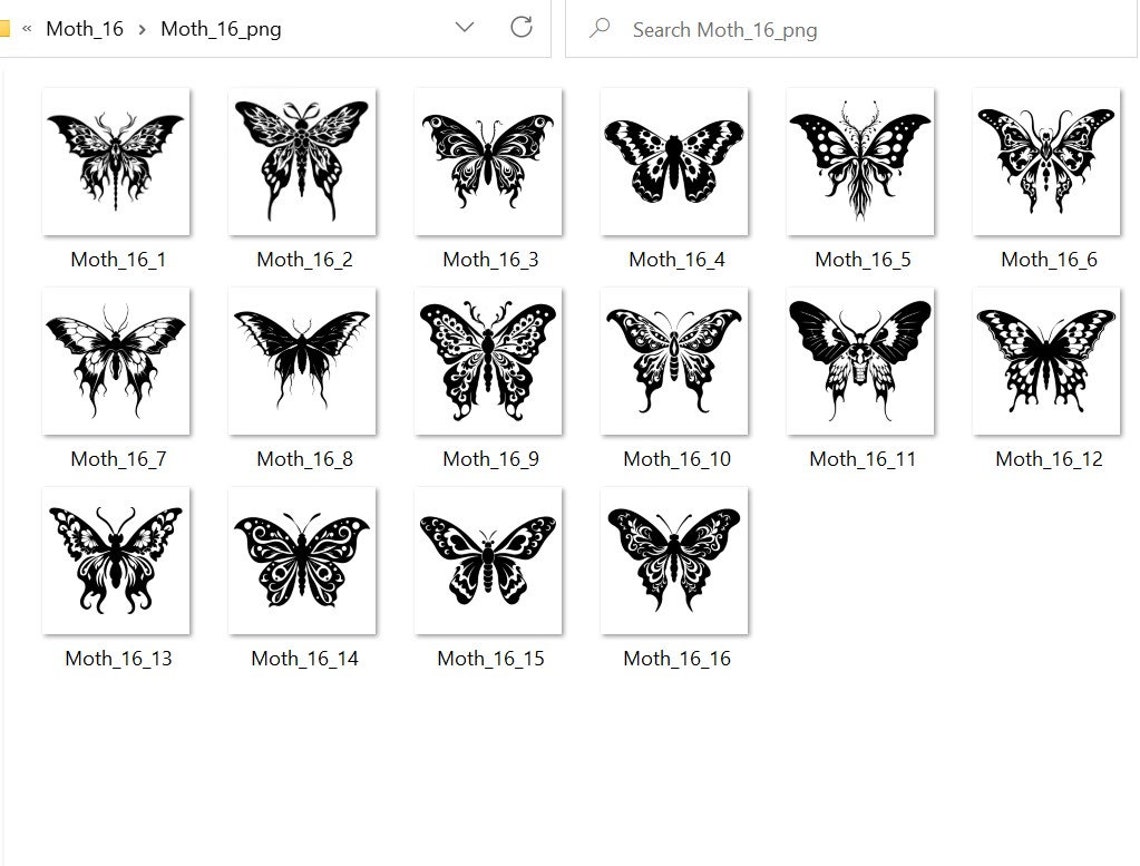 16 Moth SVG Bundle, Moths Clipart, Moth PNG, Moth Line Drawing, Cut ...
