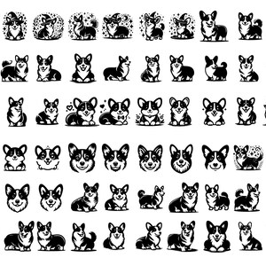 60 Corgi SVG, Dog Clipart, Corgi PNG, Moth SVG Bundle, Corgi Line ...