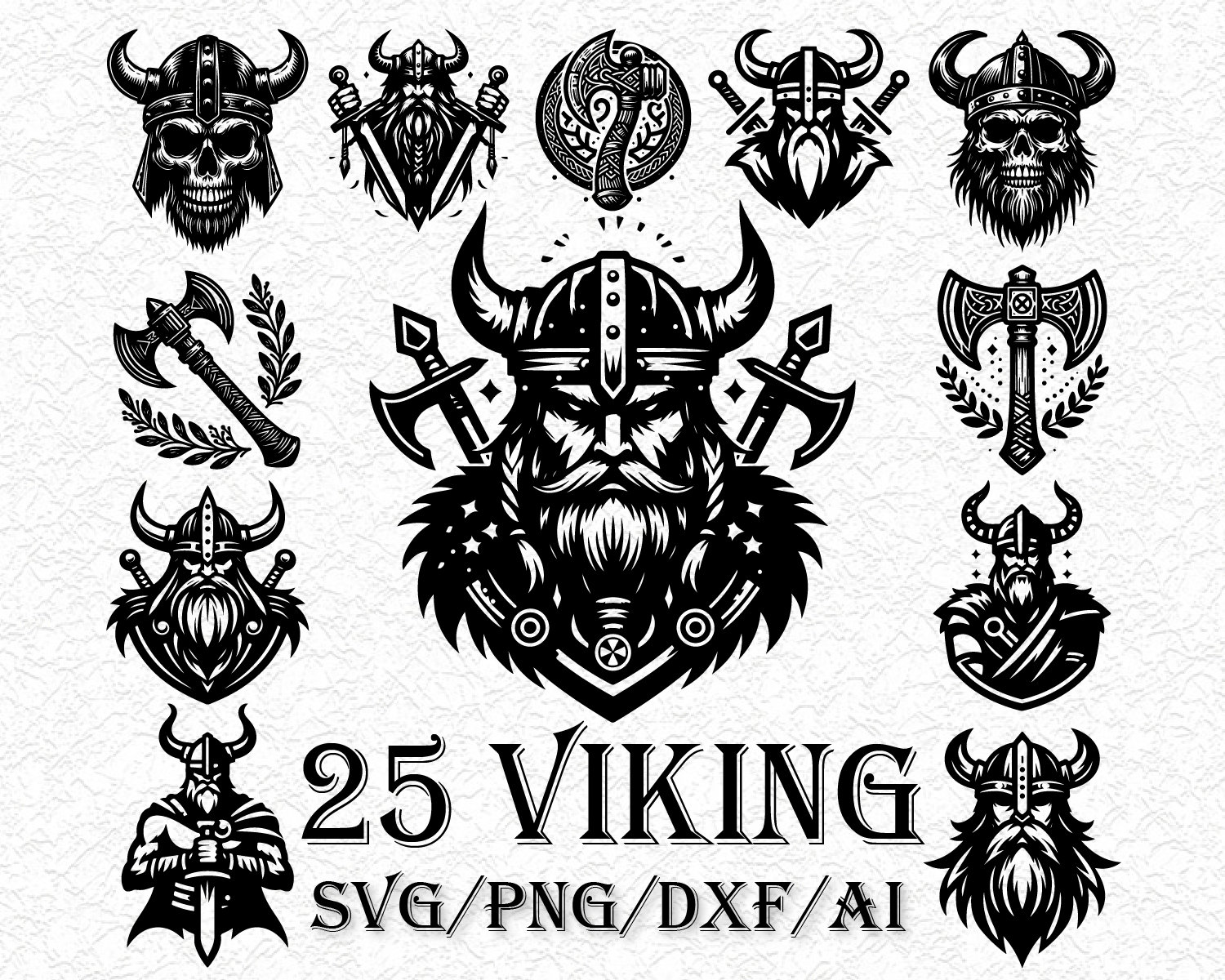 25 Viking Ultimate SVG PNG Bundle, Vector Files for Laser Cutting ...
