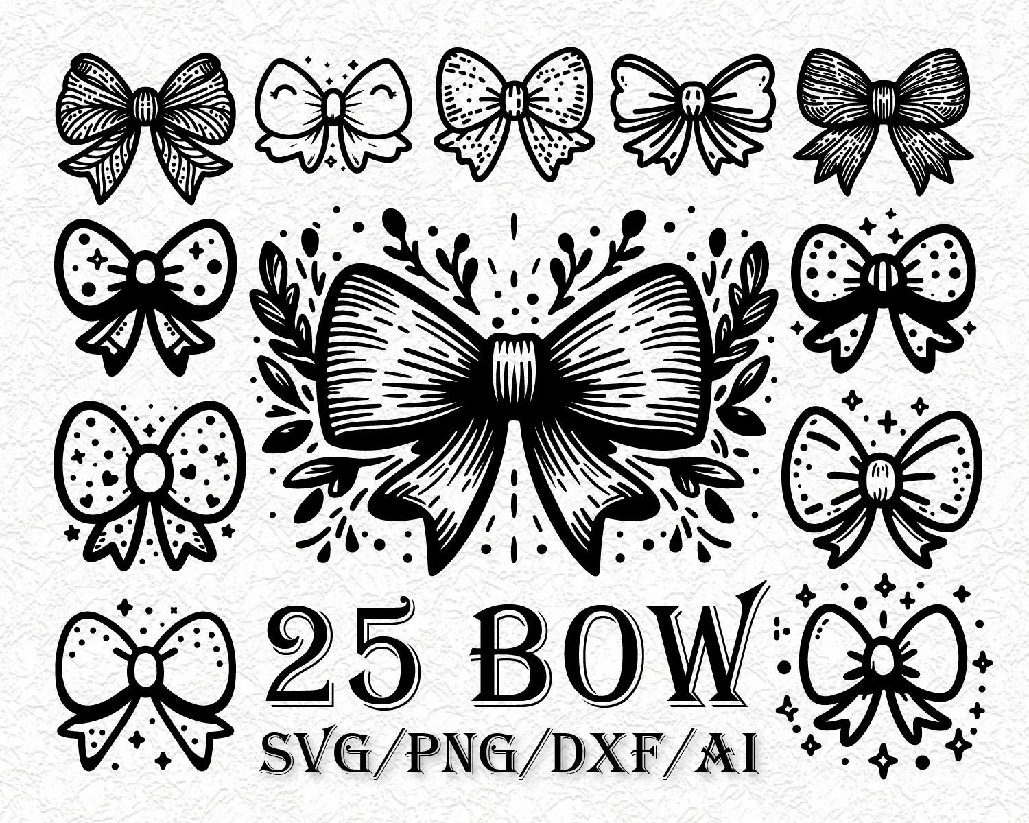 25 Ribbon Bow SVG Bundle, Ribbon SVG, Bow Svg, Present Svg, Bow Tie SVG ...