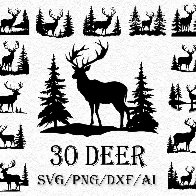 Deer Monogram Svg - Etsy