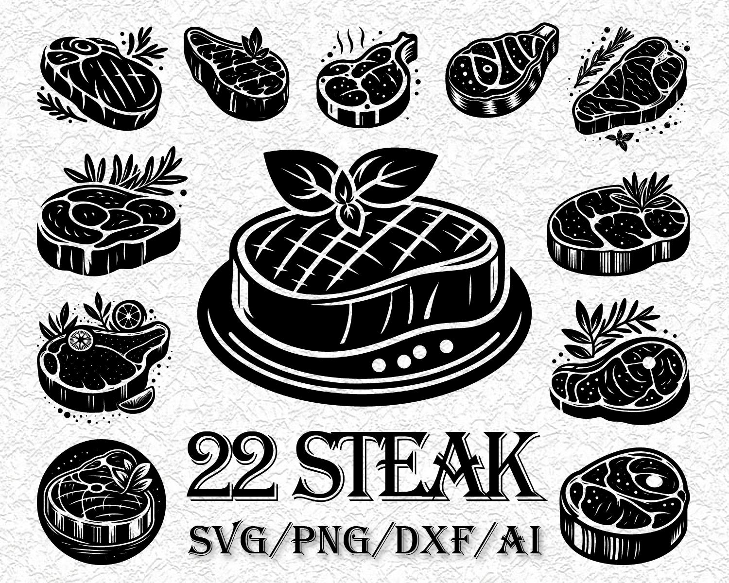 22 Steak Svg, Meat Png, Steak Cut File, Steak Silhouette, Steak Png ...
