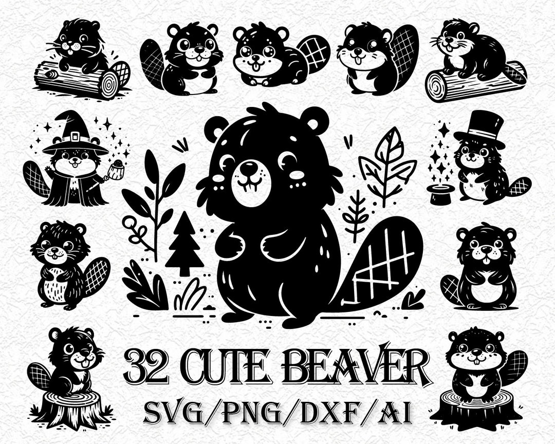 32 Cute Beaver SVG, Beaver Svg, Beaver Cut File, Baby Beaver Clipart ...