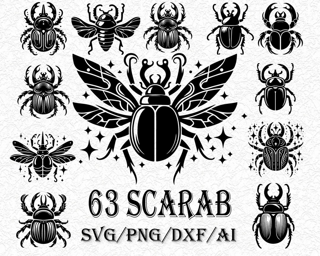 63 Scarab SVG, Scarab Clipart, Scarab SVG Bundle, Scarab Line Drawing ...