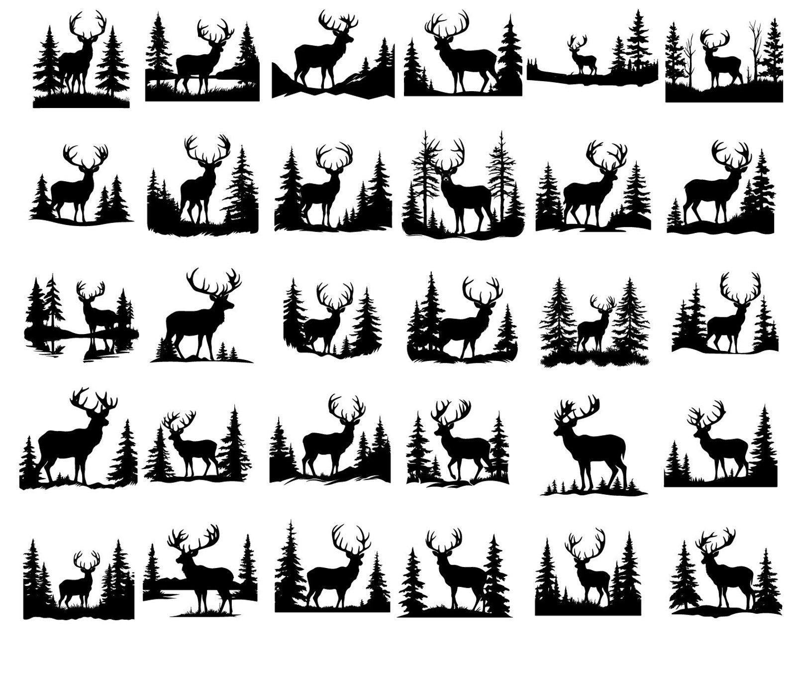 30 Deer Hunting Frame SVG, Deer PNG Hunting Svg, Pine Tree Forest Svg ...