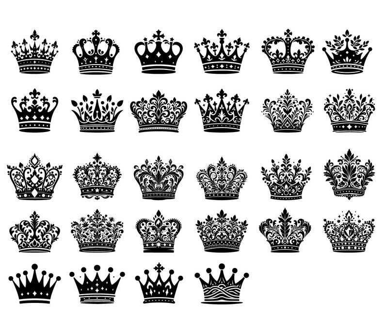 28 Royal Crown SVG File, King Crown SVG, Queen Crown SVG, Princess ...