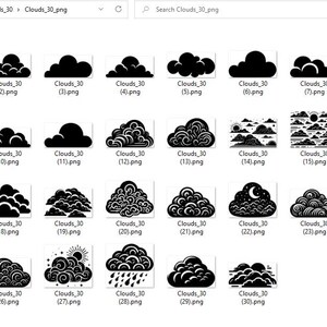 30 Cloud Svg Bundle, Weather Cloud Svg, Thunderclouds Svg, Weather SVG ...