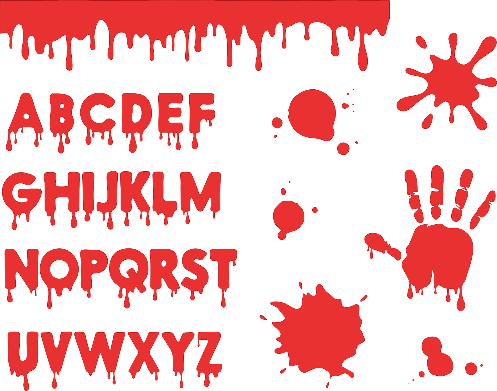 Bloody FONT SVG, Bloody Letters Svg, Bloody Clipart, Bloody Alphabet ...