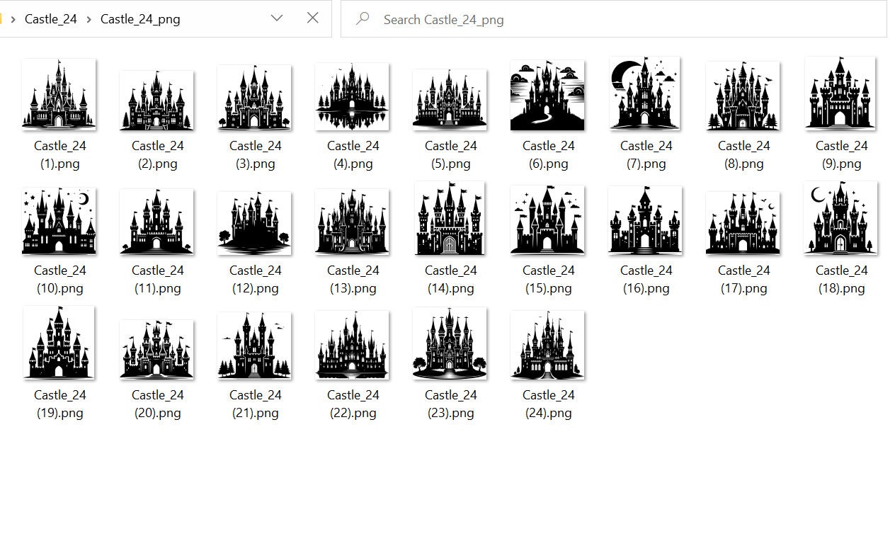 24 Castle Silhouette SVG Bundle: Cinderella, Magical, Princess (digital ...