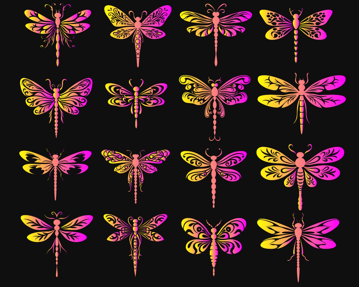 16 Dragonfly SVG, Dragonfly Bundle SVG Files, Dragonfly PNG, Dragonfly ...