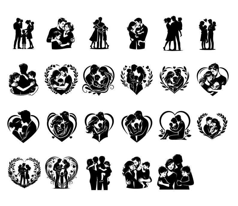 23 Family SVG PNG Bundle, Family Clipart, Fathers Day Svg, Father and ...