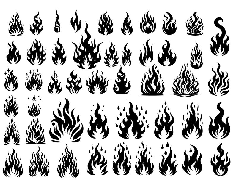 200 Fire Svg,fire Svg,dxf,fire Flames,svg Bundle,fire Ball,cricut ...