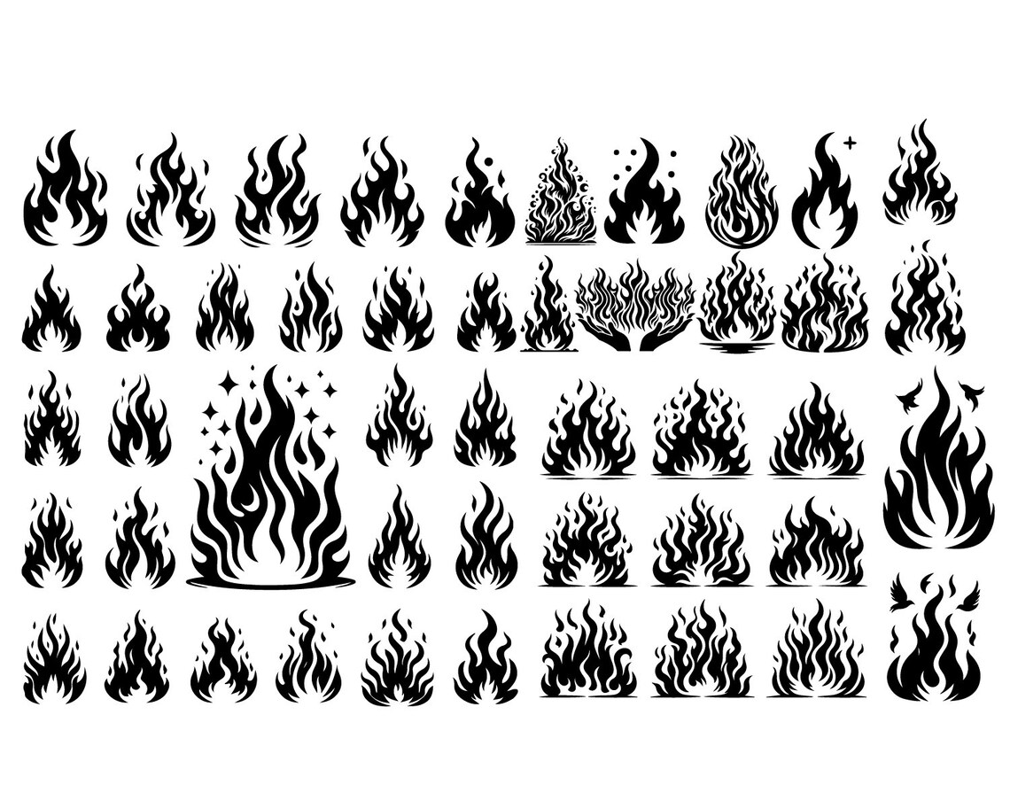 200 Fire Svg,fire Svg,dxf,fire Flames,svg Bundle,fire Ball,cricut ...