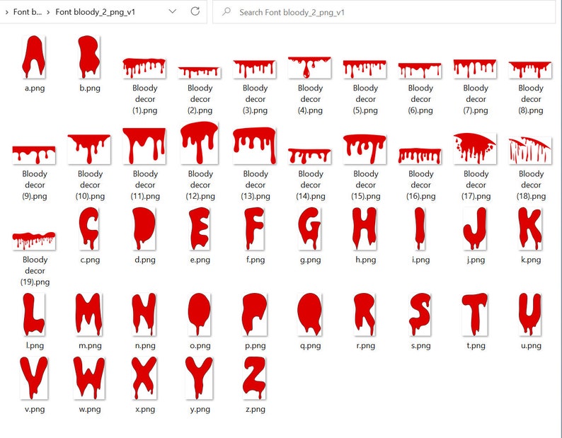 Bloody Font SVG, Dripping Letters Clipart (digital Files) - Etsy Canada