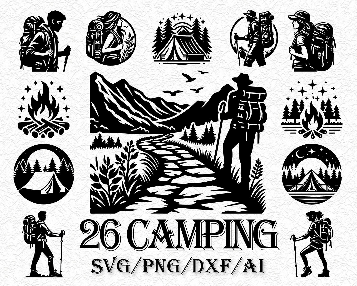 26 Camping SVG Bundle, Camp Life Svg, Camp SVG, Camper Svg, Campfire ...