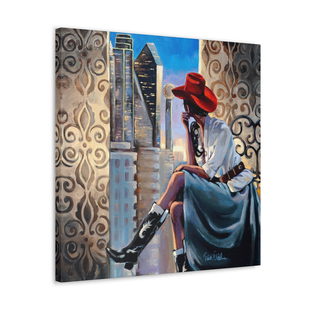Dallas by Artist Trish Biddle Canvas Gallery Wrap - Etsy