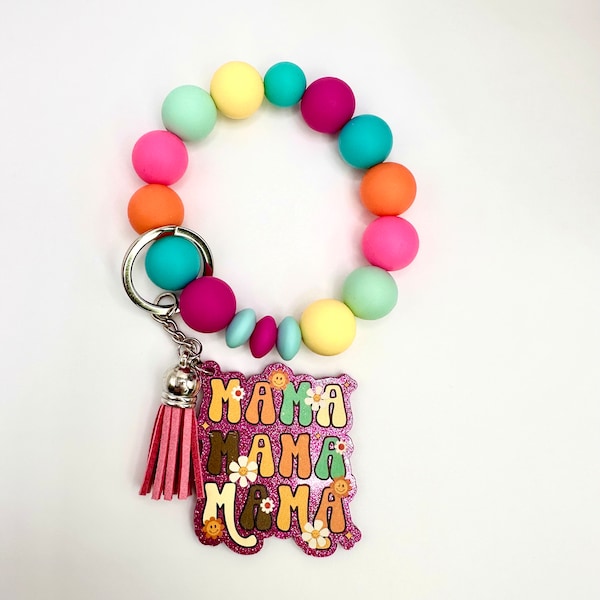 Mama Beaded Keychain - Etsy