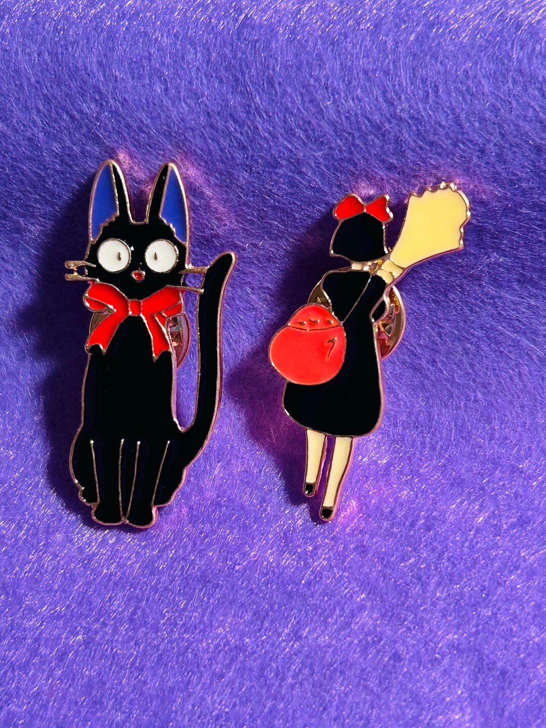 Studio Ghibli Pin / Kiki and Jiji Enamel Pin Set - Etsy