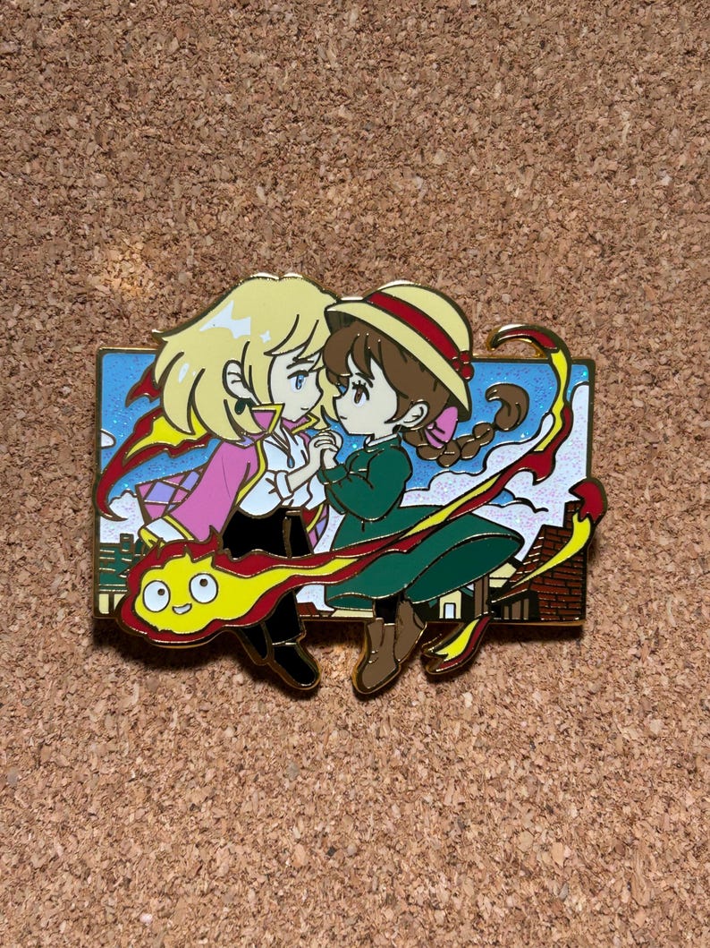 Studio Ghibli / Howl’s Moving Castle Brooch/ Howl and Sophie - Etsy