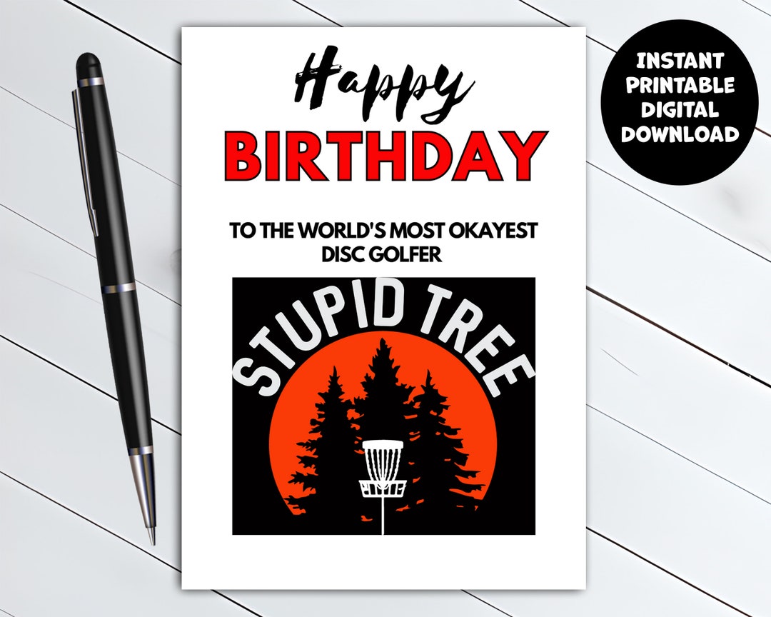 Printable Disc Golf Birthday Card - 5X7 - Etsy