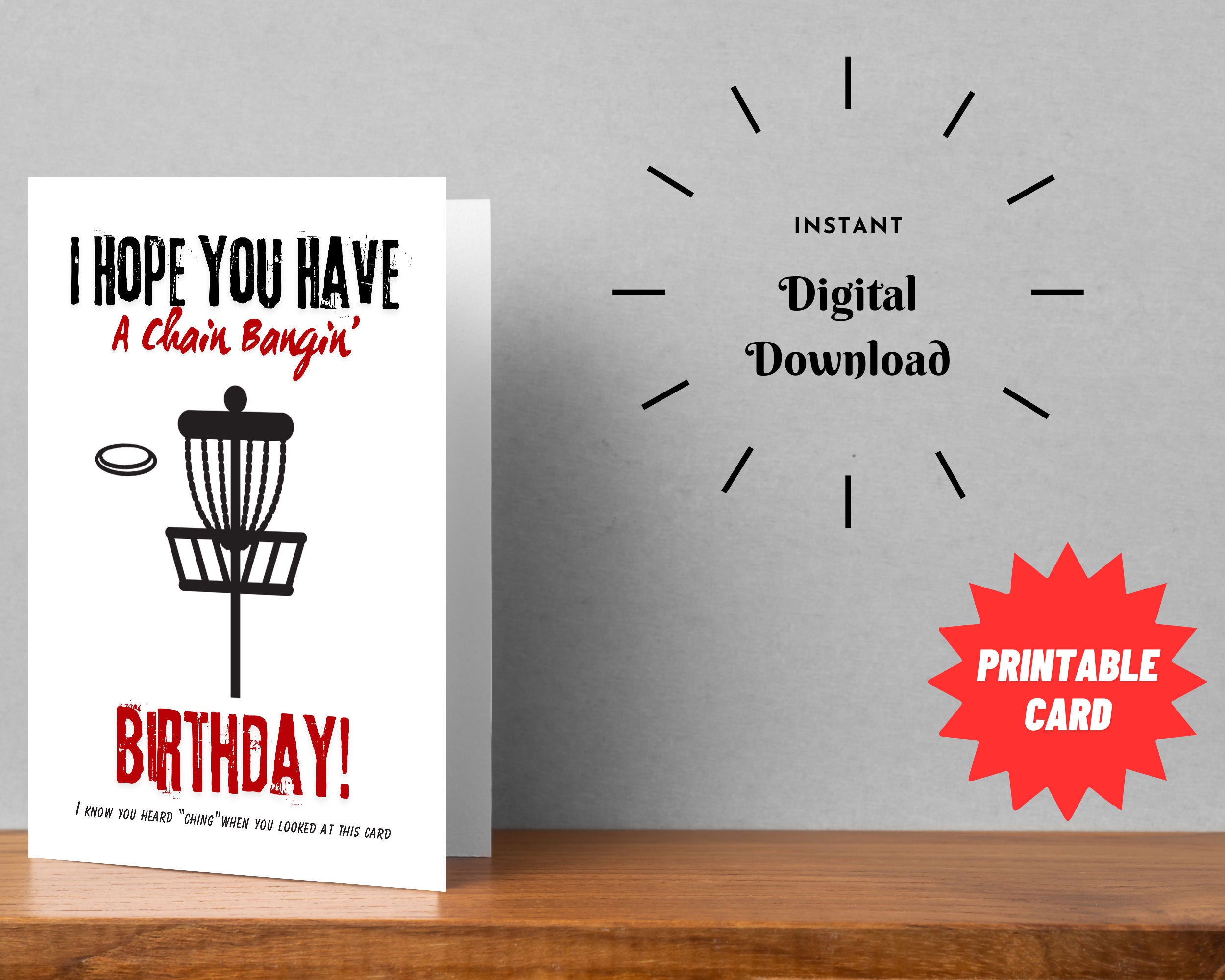 Disc Golf Chain Bangin' Birthday Card - Print at Home - Etsy