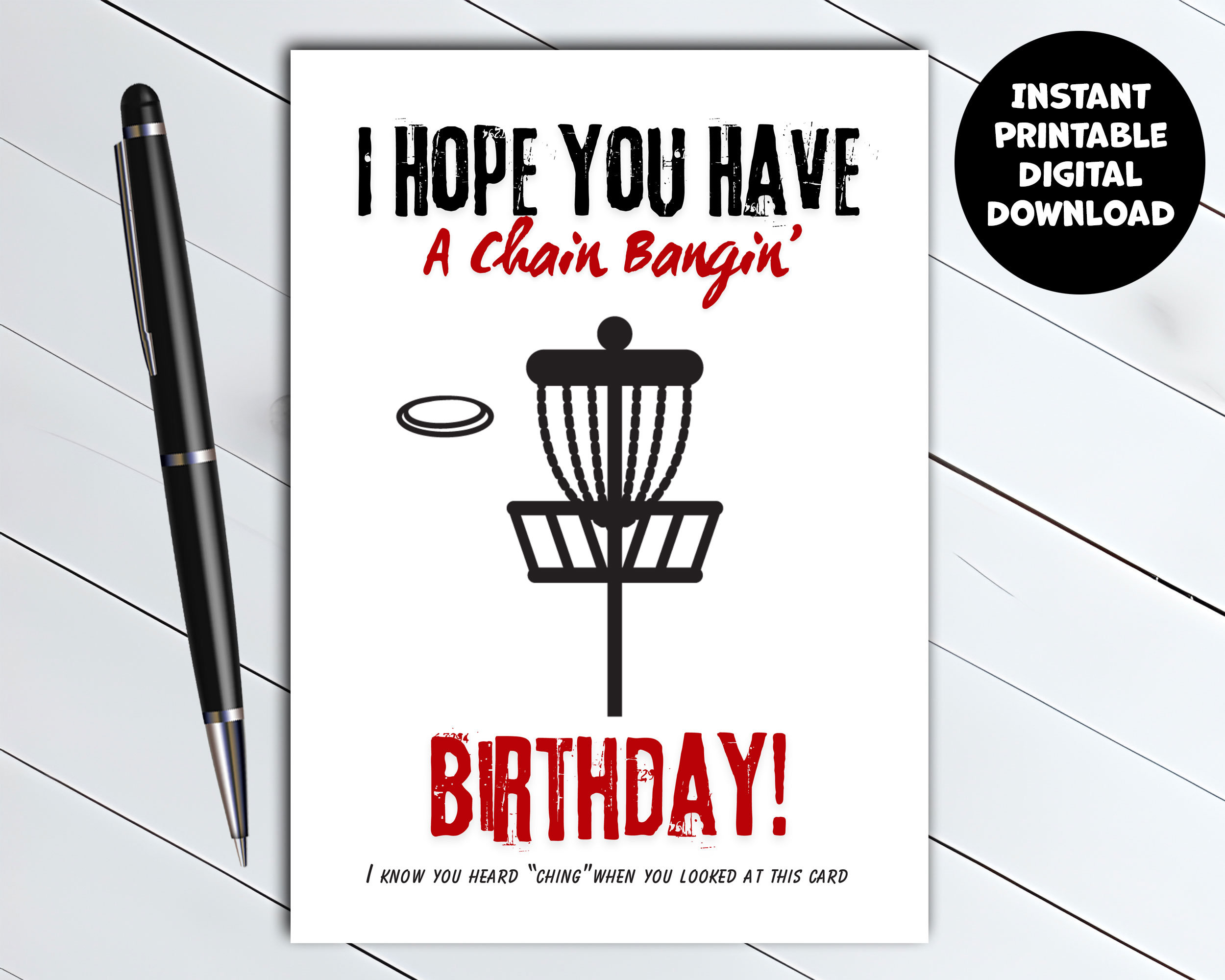 Disc Golf Chain Bangin' Birthday Card - Print at Home - Etsy