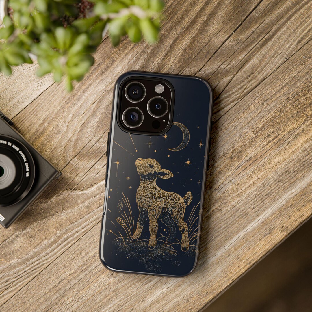 Starry Night Goat Phone Case | Retro Celestial Cover for iPhone and ...