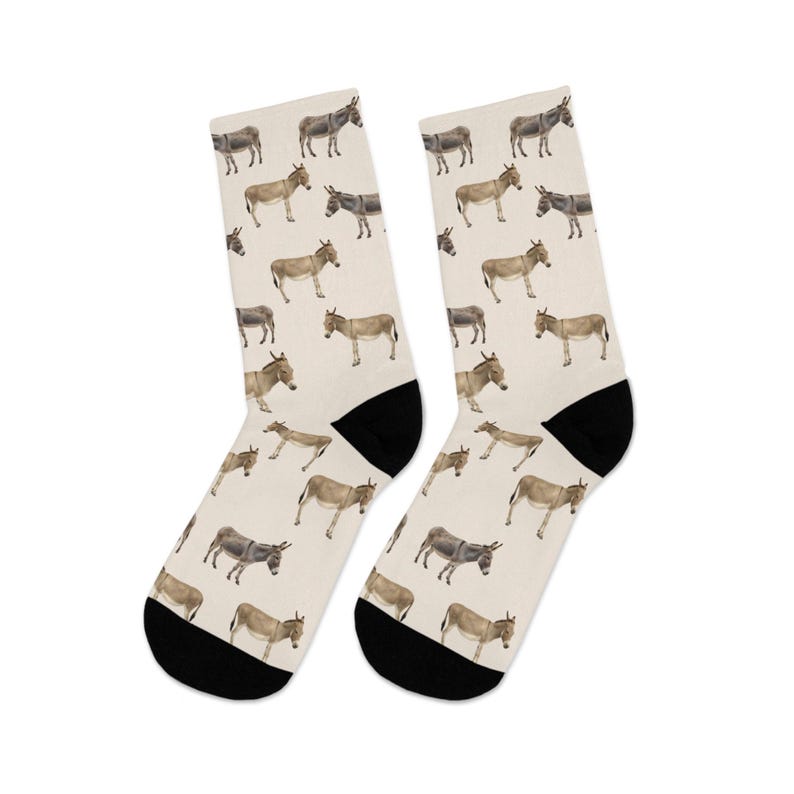 Donkey Socks, Silly Crew Socks, Donkey Gifts, Funny Donkey, Gift for ...