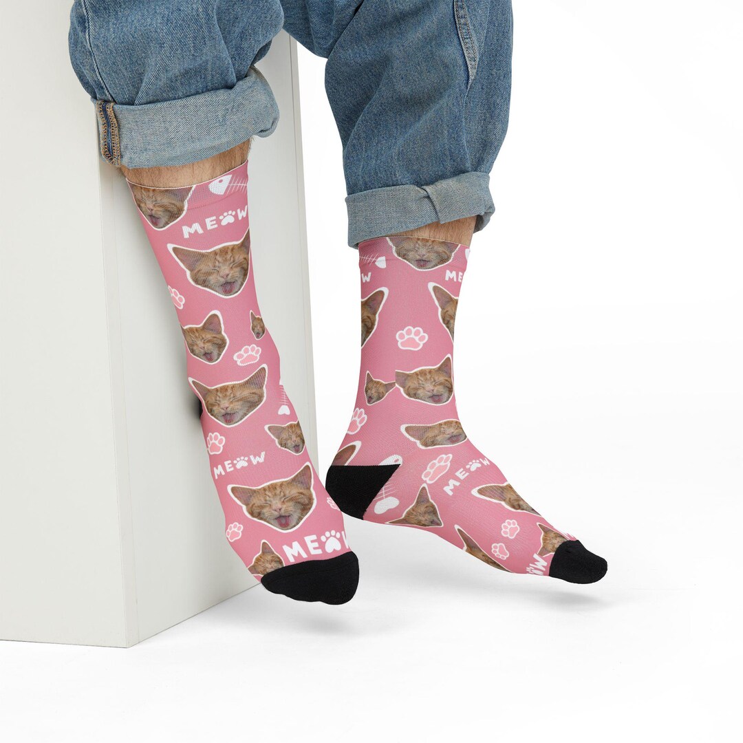 Cat Face Socks, Pet Face Socks, Socks With Face on Them, Cat Socks Paw ...