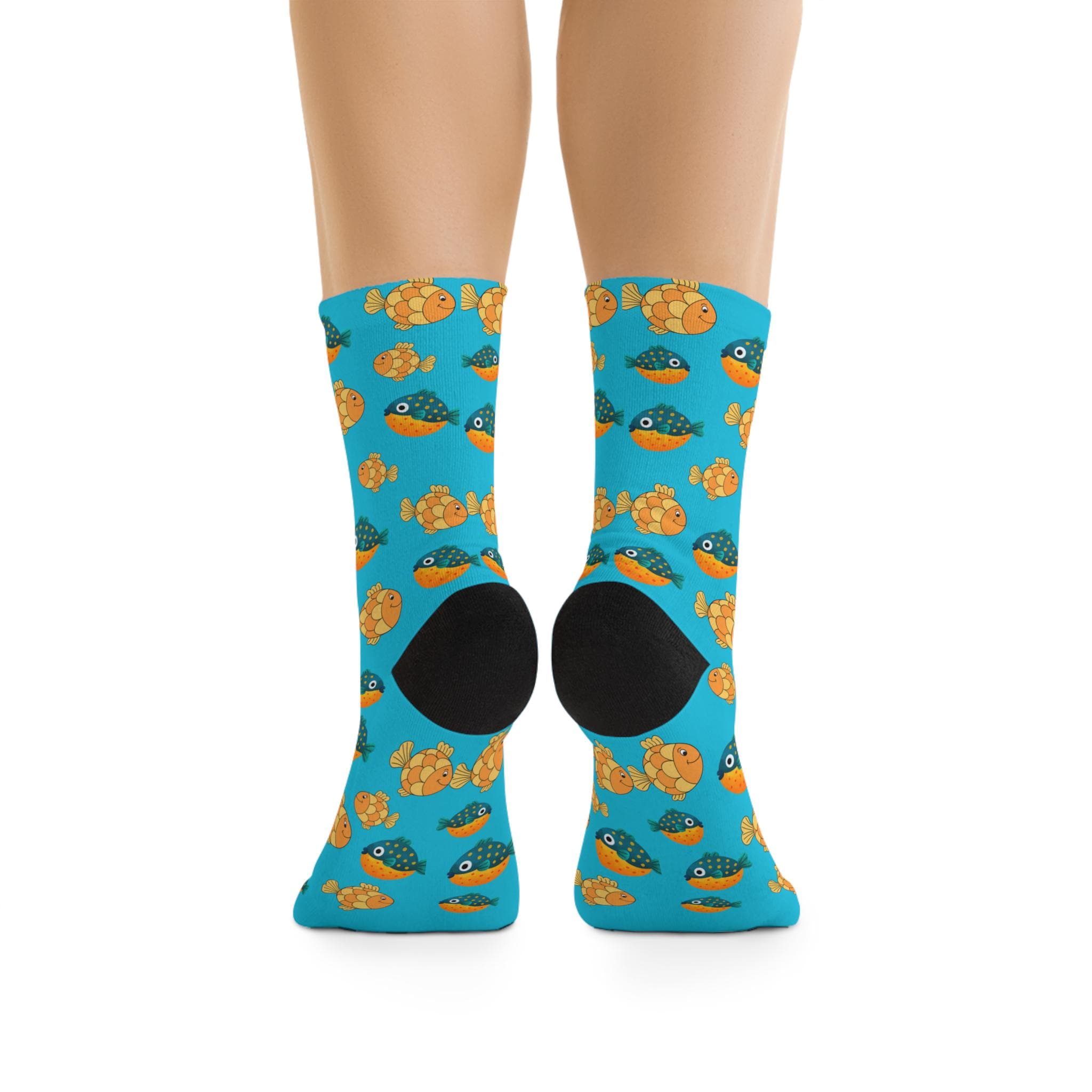 Cute Fish Pattern Socks for Men Women, Colorful Aquarium Crew Socks ...