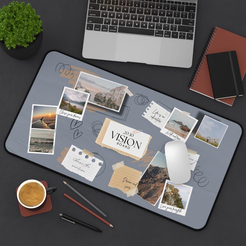 Custom Vision Board Desk Mat | Aesthetic Desk Pad | Personalized Office ...