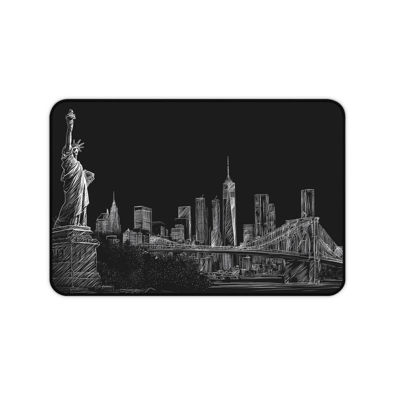 New York City Desk Mat | NYC Skyline Desk Pad | Statue of Liberty ...