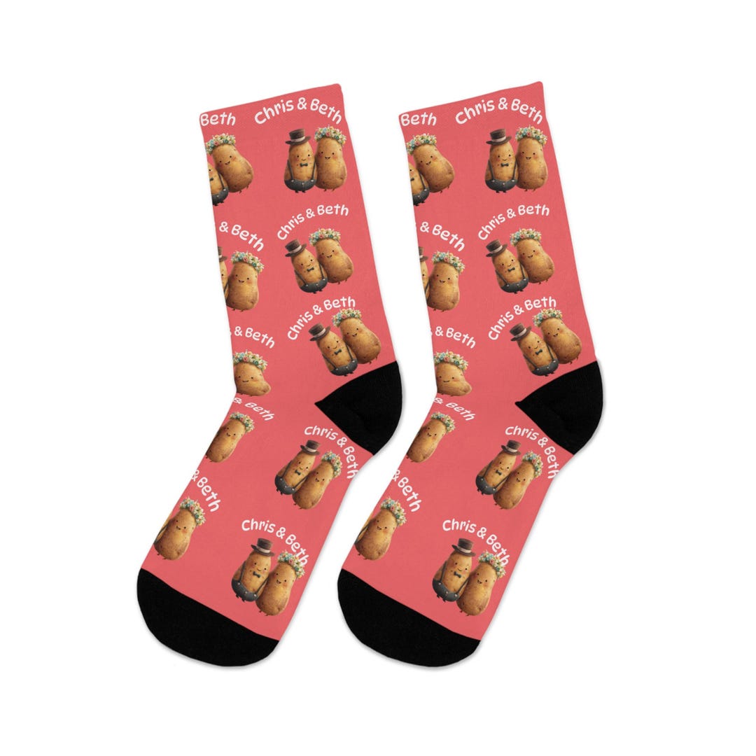 Custom Name Potato Couple Socks • Cute, Funny & Romantic Gift • Great ...