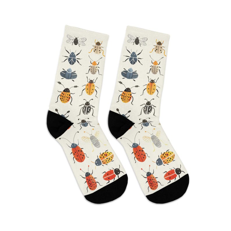 Bug Pattern Crew Socks Gift for Nature Lovers and Science Teachers ...