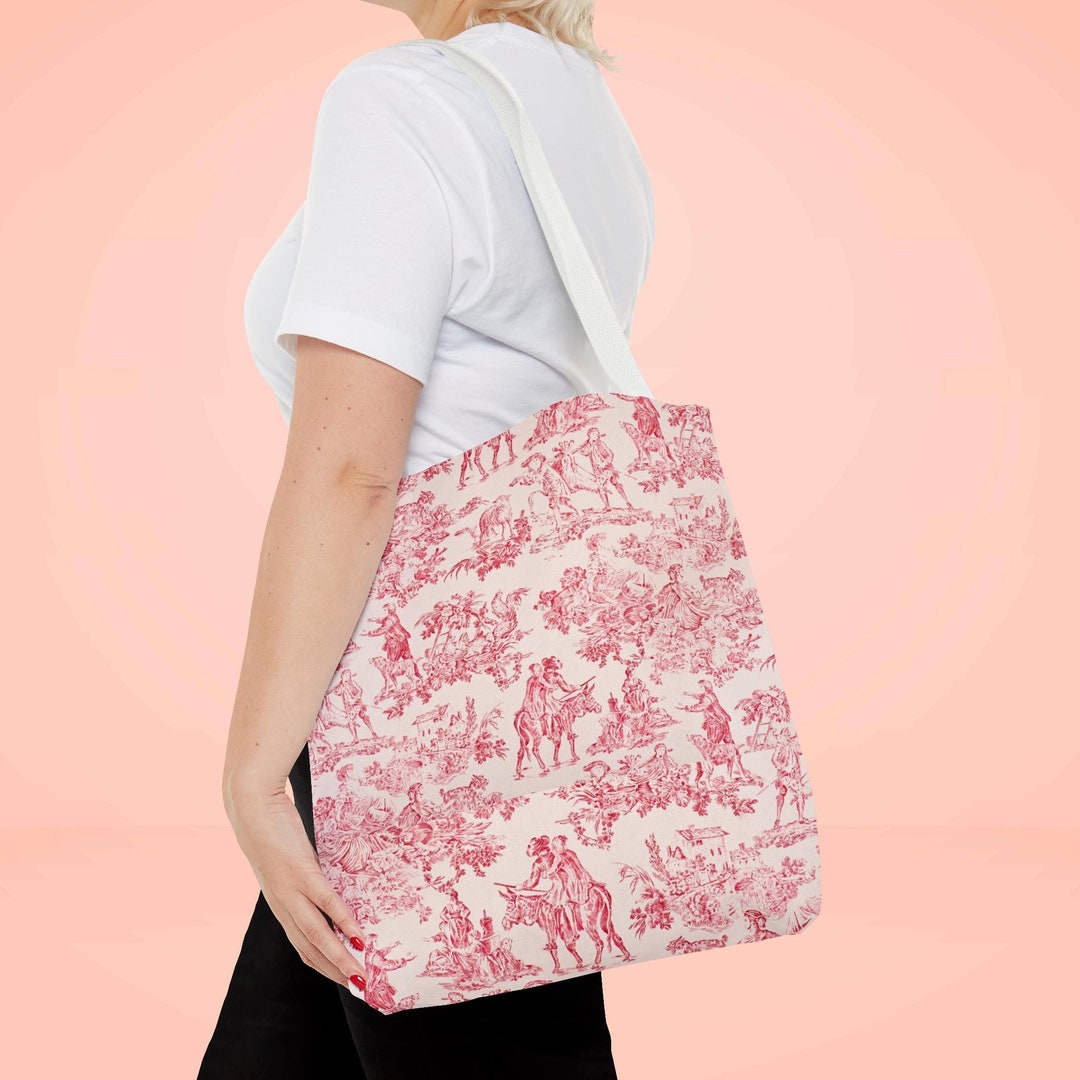 Chinoiserie Tote, French Toile Fabric Tote, Toile Tote Bag, Chinoiserie ...
