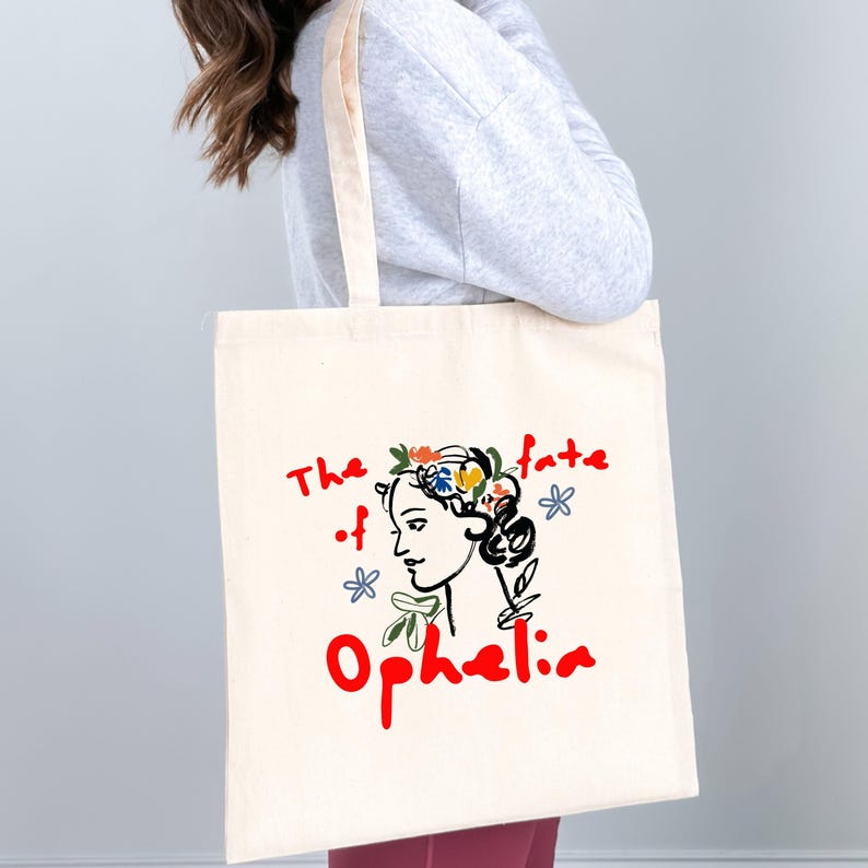 The Fate of Ophelia Inspired Tote Bag, Canvas Tote, Teacher Tote, Lunch ...