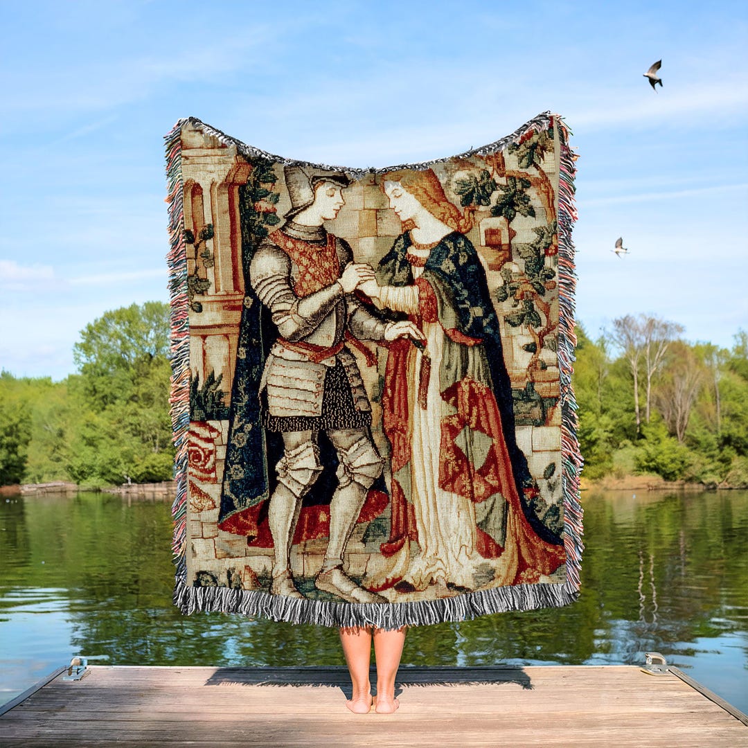 Knight and Maiden Woven Blanket - Available in Velveteen and Fleece ...