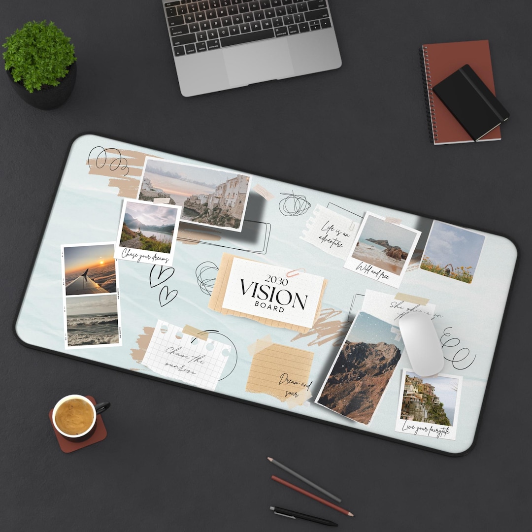 Custom Vision Board Desk Mat | Aesthetic Desk Pad | Personalized Office ...