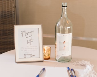 Message in a Bottle - Printable DIY Wedding Sign - Alternative Guest ...