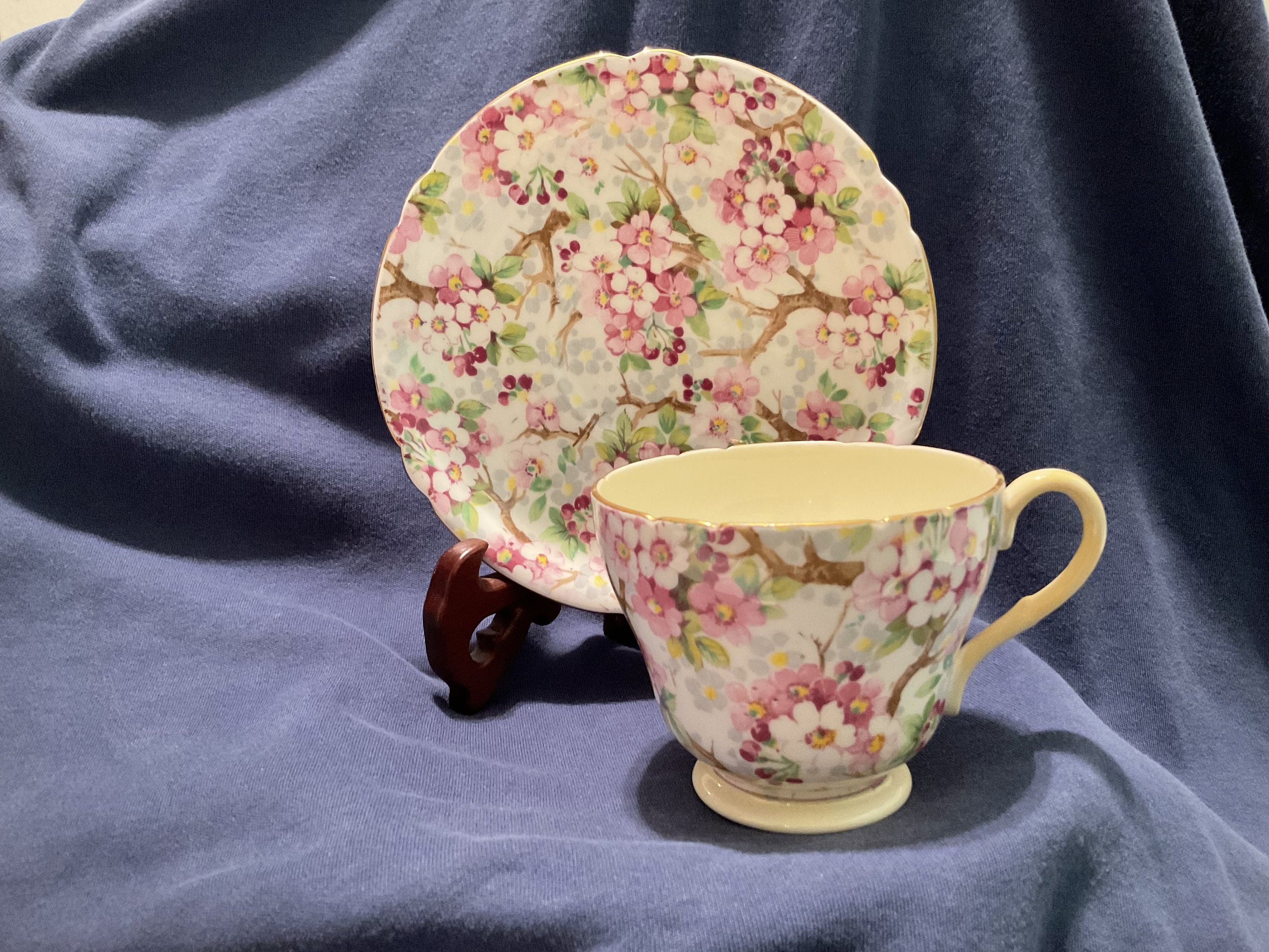 Shelley Bone China Teacup and Saucer - Maytime Pattern - Etsy