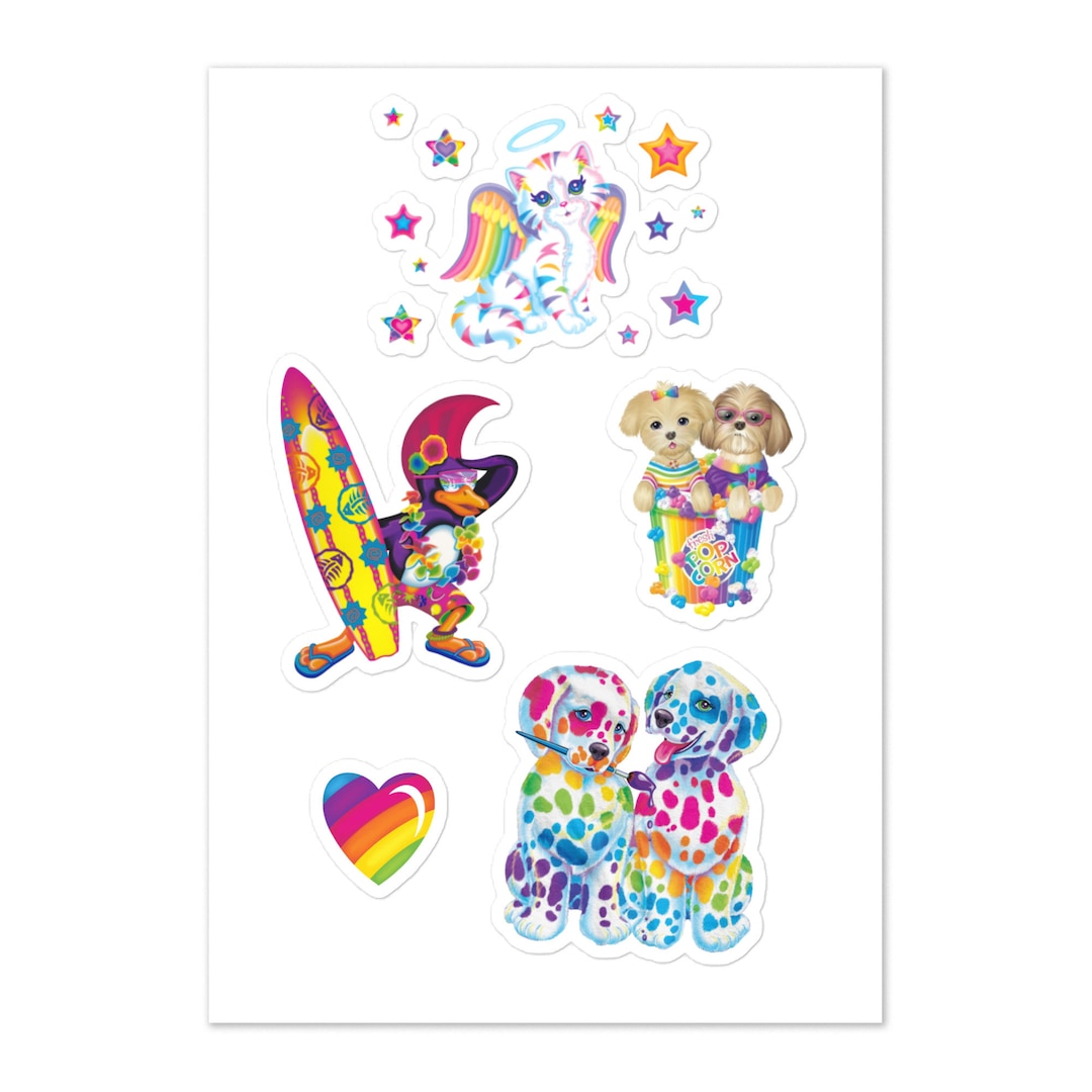Lisa Frank Inspired Sticker Sheet, Nostalgic Stickers, 90s Sticker ...