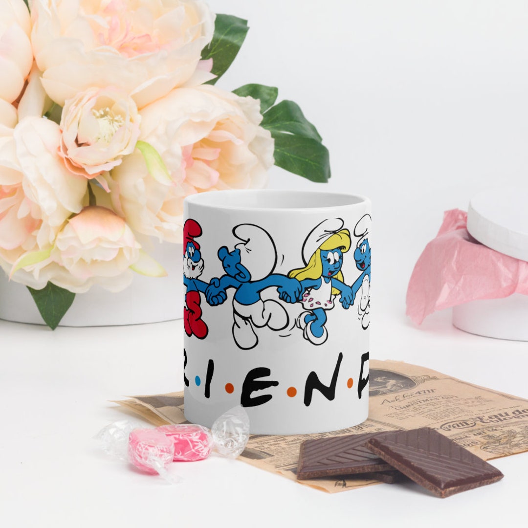 Smurfs Inspired Mug, Vintage Smurfs Mug, Retro Cartoon Coffee Cup, 80s ...