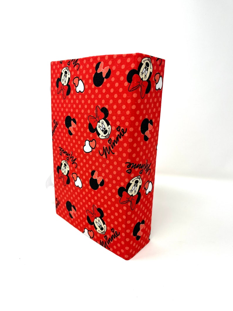 9inx6in Minnie Handmade Cloth Hardback Red and White Minnie Mousethemed ...