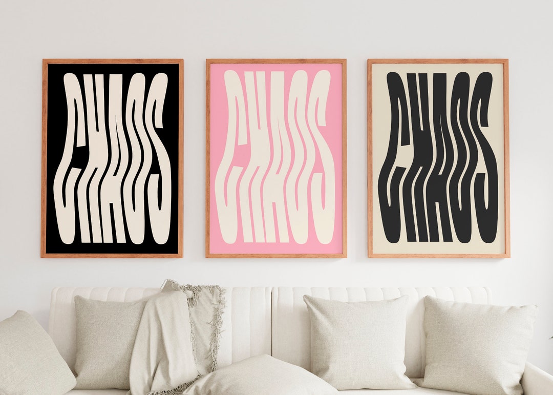 3 Chaos Poster Set, CHAOS Poster, Chaos Wall Art, CHAOS Print, Chaos ...