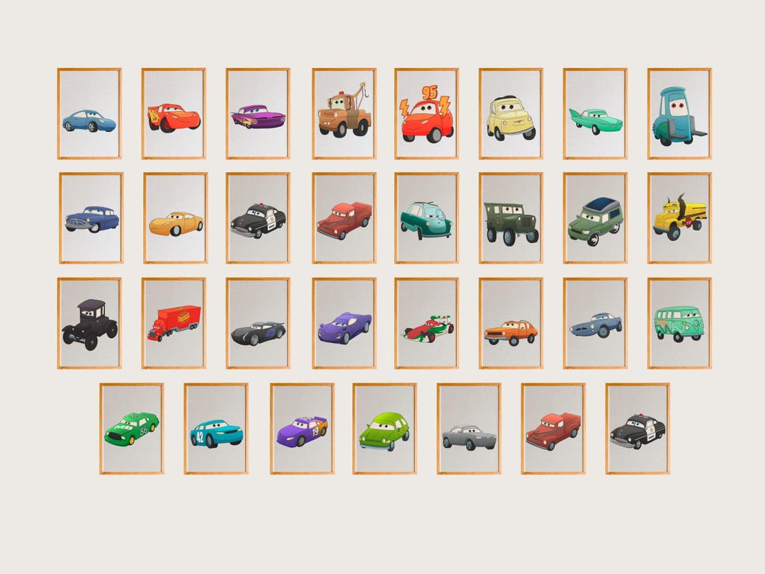 31 Cars Movie Poster Prints Bundle, Cars Movie Prints, Cars Movie ...