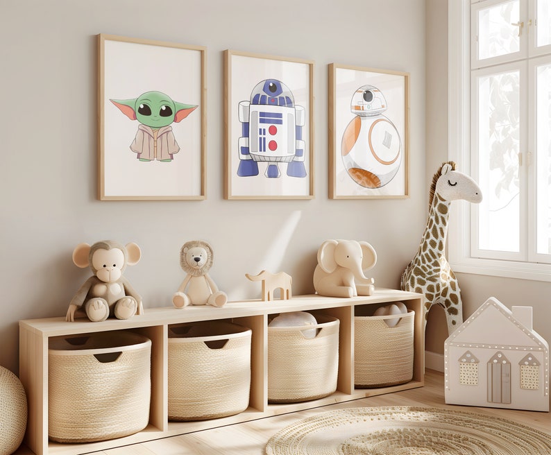 6 Star Wars Nursery Prints Set, Star War Poster Set, Star Wars Kids ...