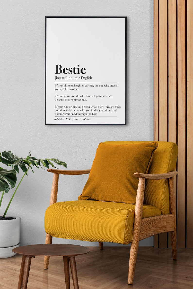 Bestie Definition Print, Bestie Wall Art, Bestie Printable Art, Bestie ...