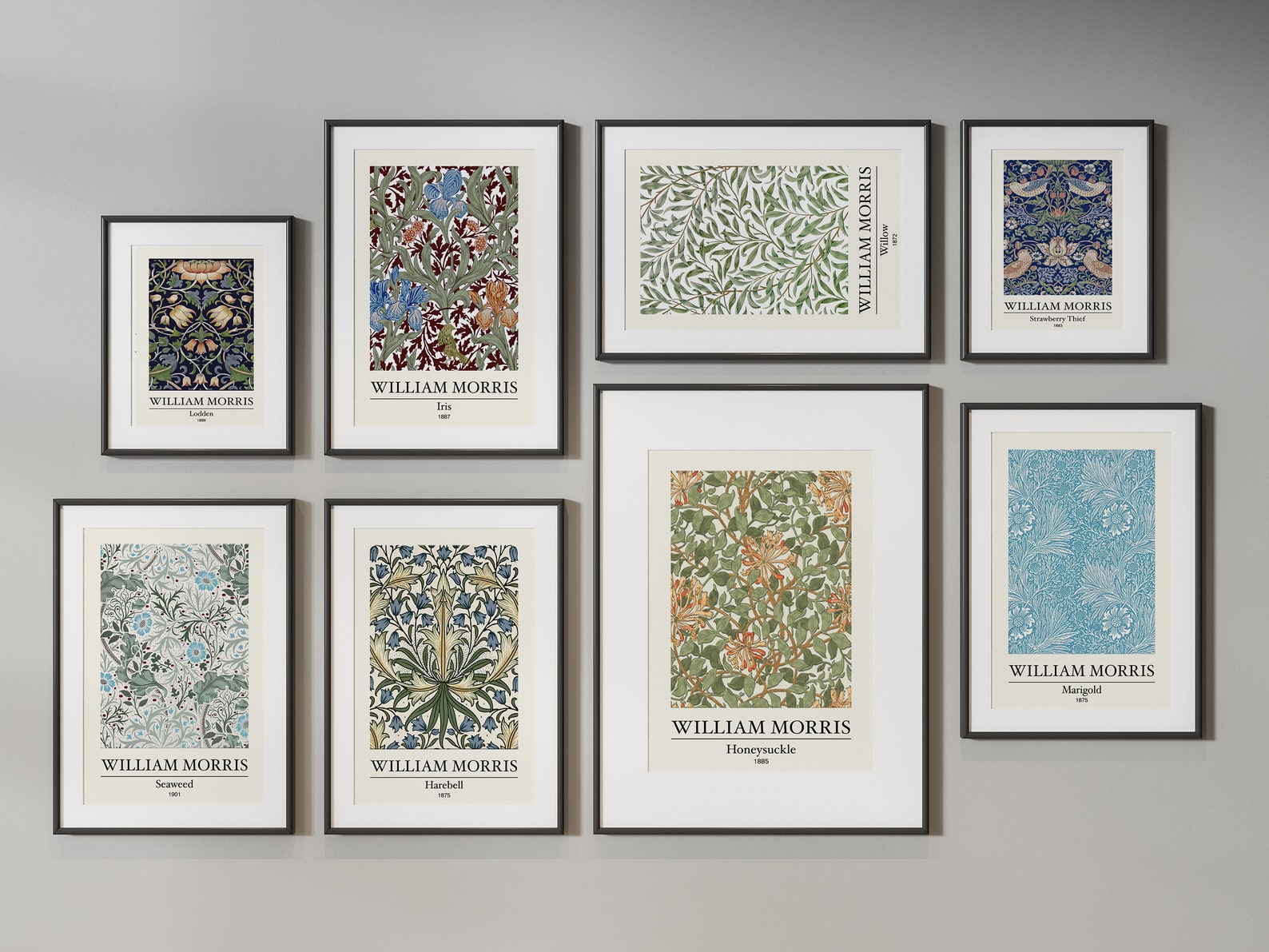 Set of 16 William Morris Prints: 16 Stunning Prints Inspired by the ...