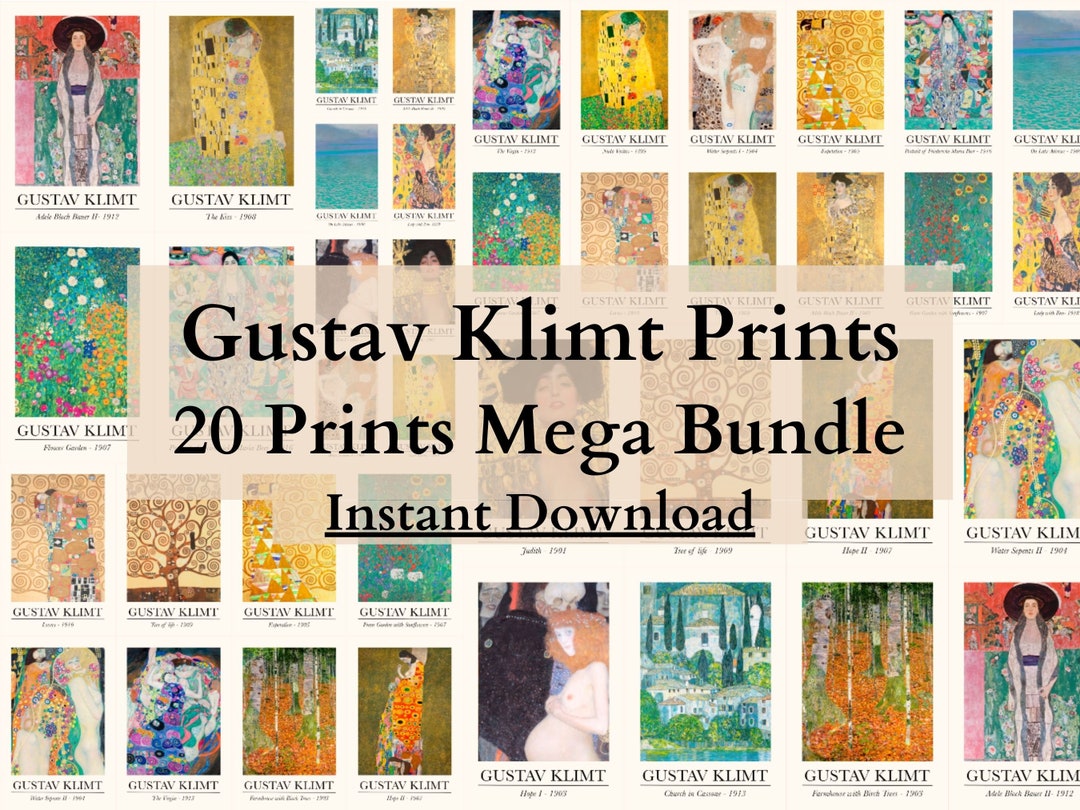 20 Gustav Klimt Prints Bundle, Gustav Klimt Paint, Gustav Klimt Artwork ...